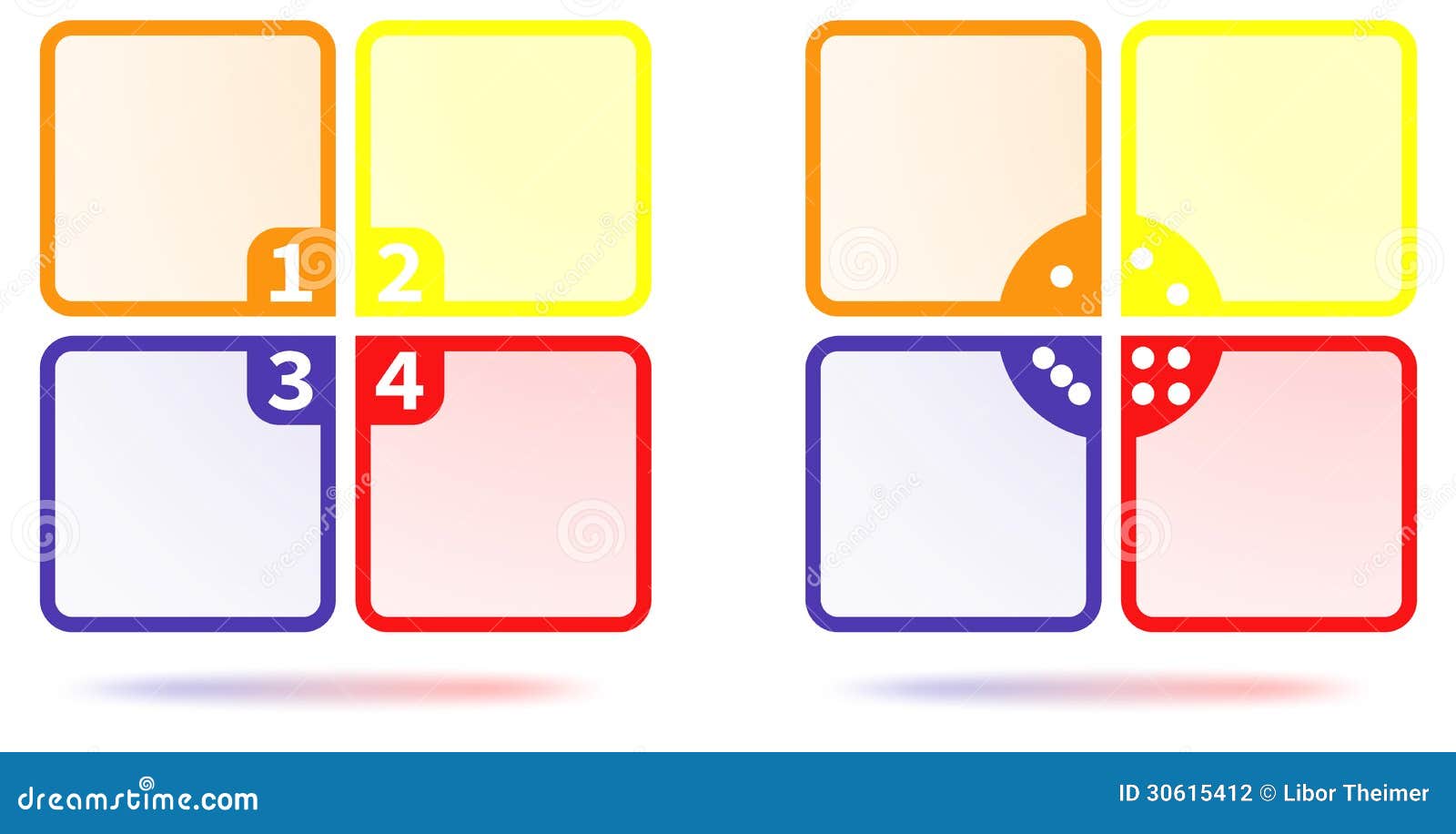 Set of Colorful Four Options Template Stock Vector - Illustration of ...