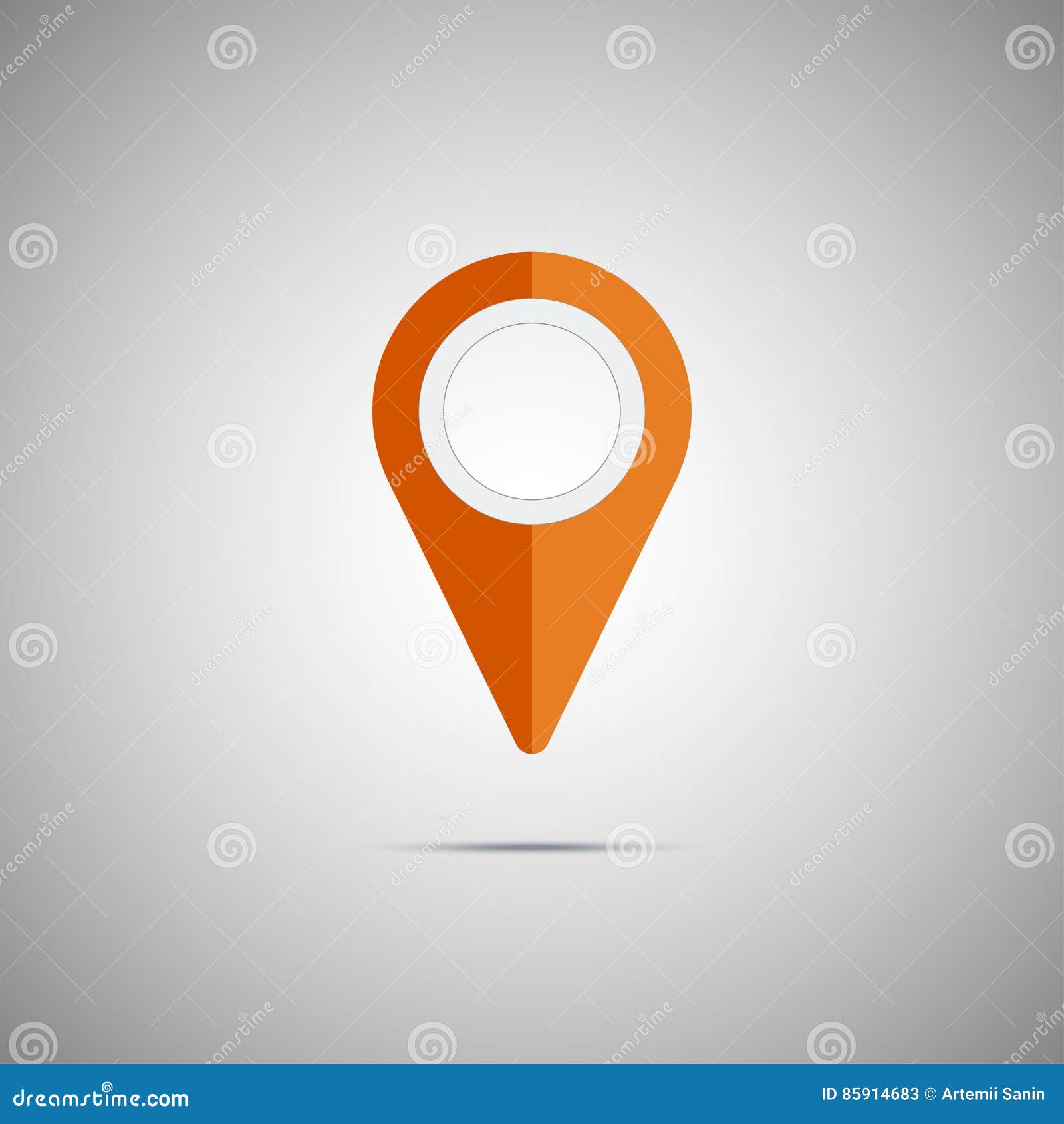 Colorful Orange Map Pointer Icon. Vector Element Stock Vector ...