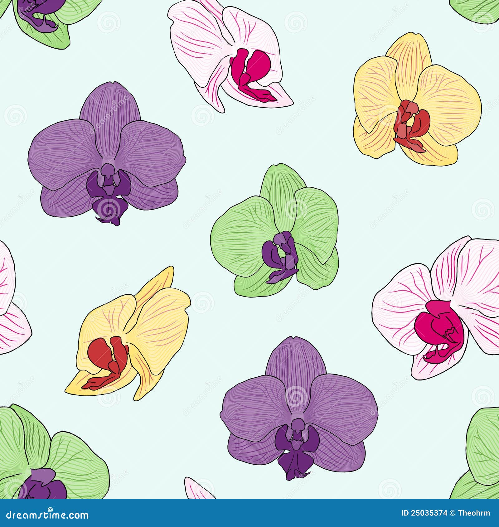 Colorful Orchid Background stock vector. Illustration of bloom - 25035374