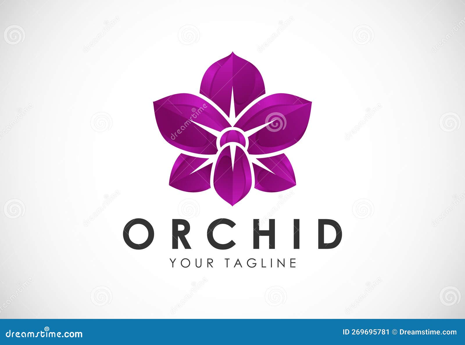 Colorful Orchid Flower Logo Design Template Vector Stock Vector ...