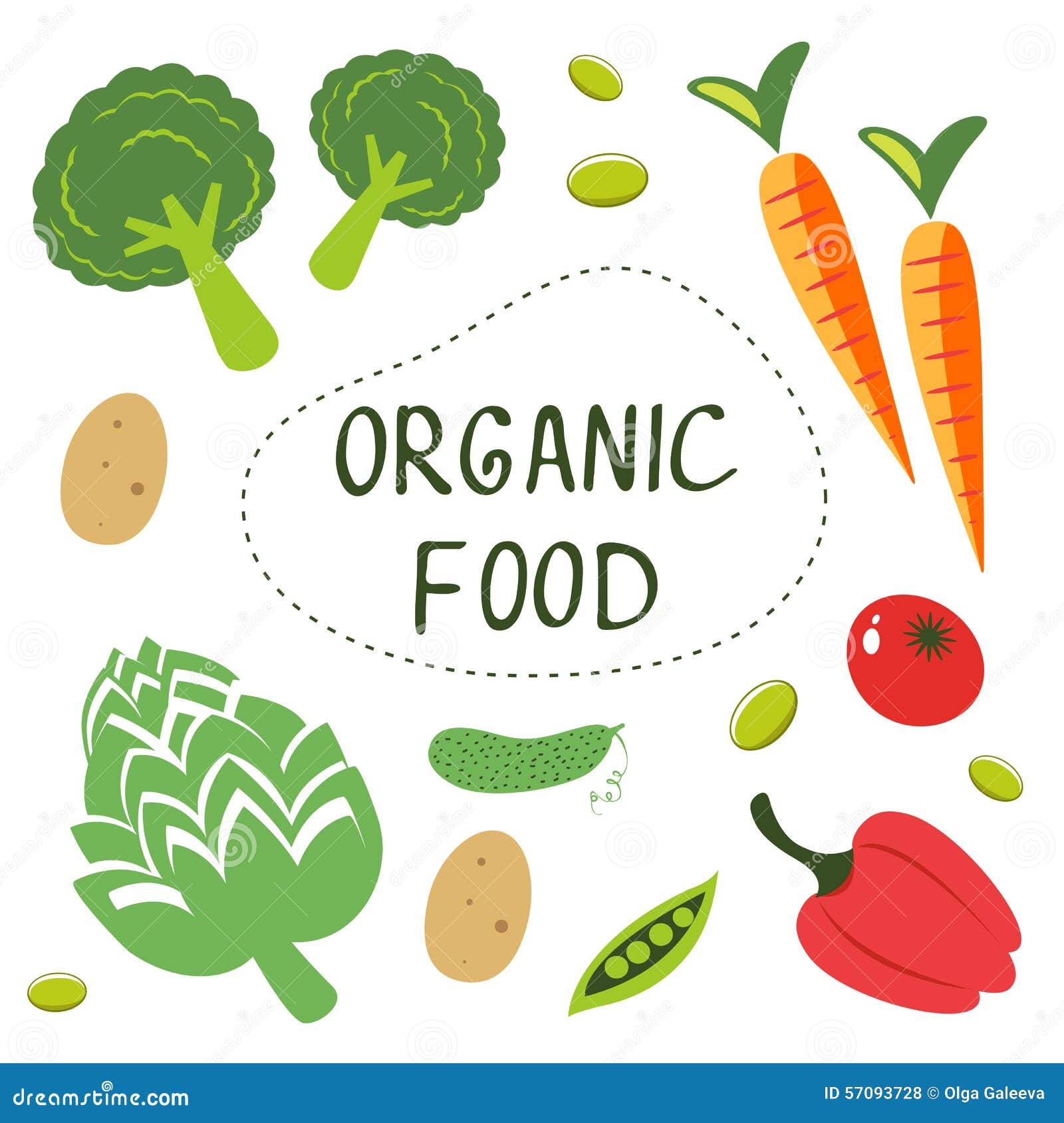 Colorful Organic Food Collection Stock Vector - Illustration of ...