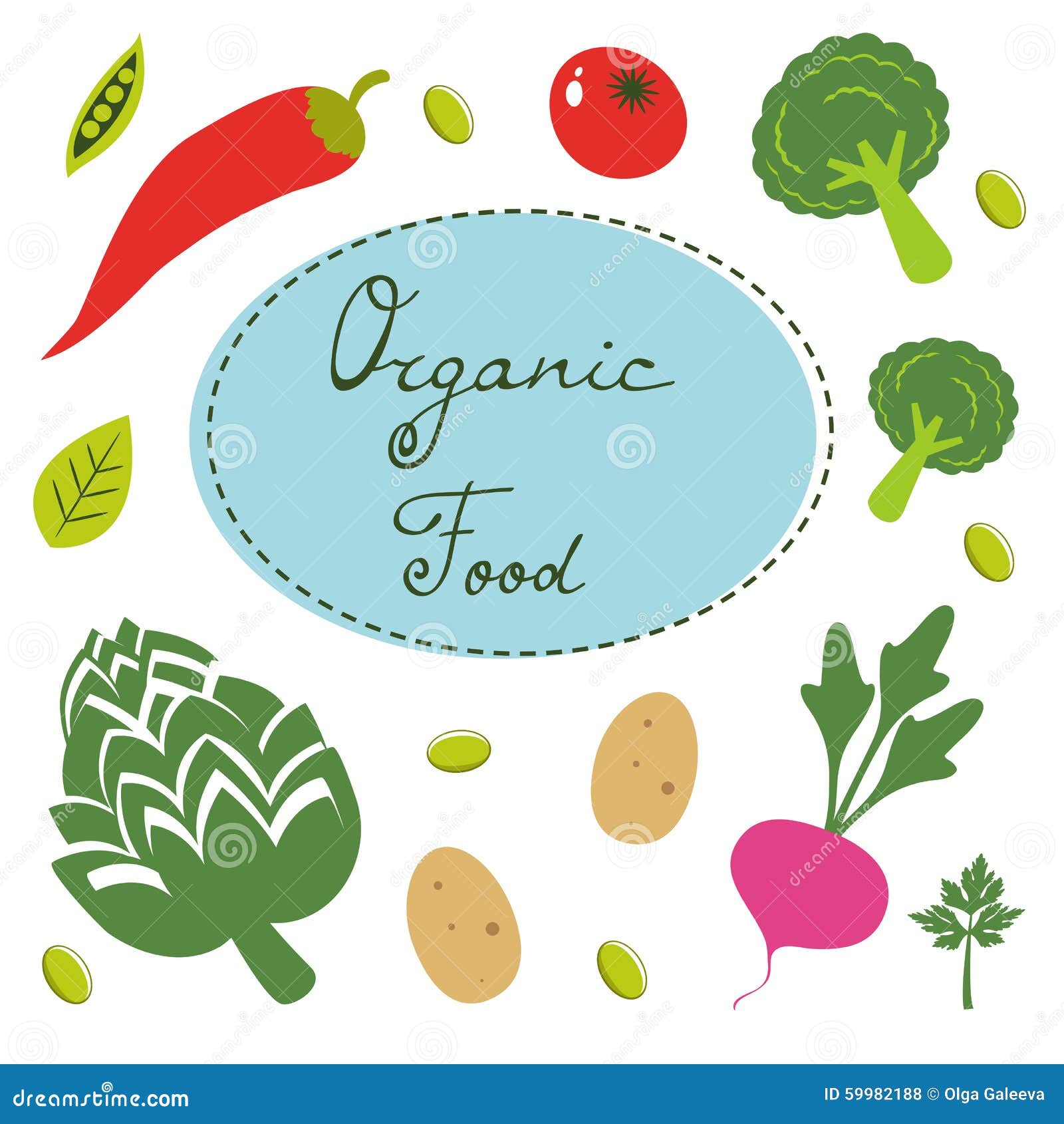 Colorful Organic Food Collection Stock Vector - Illustration of cooking ...