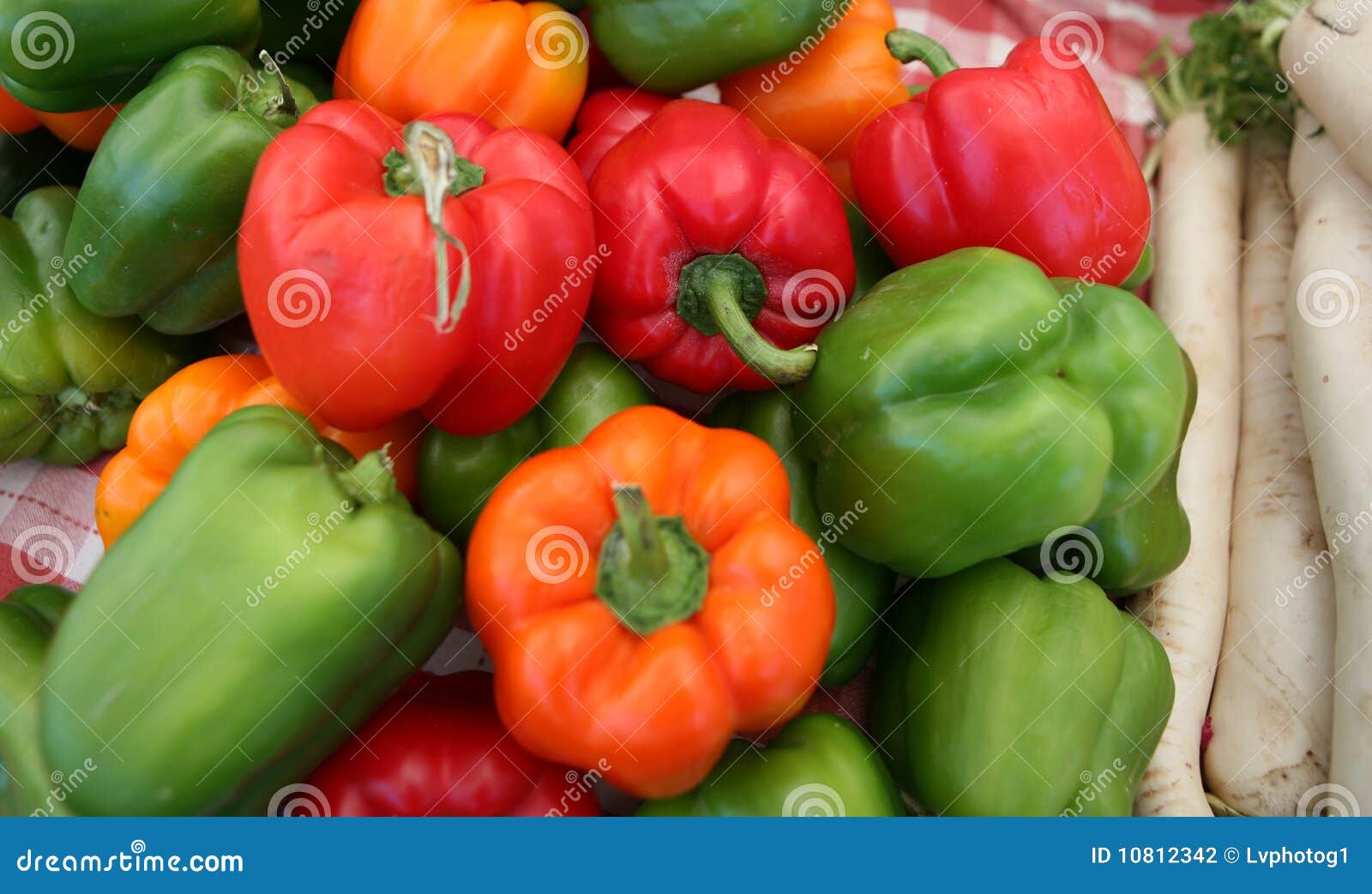Colorful Organic Peppers and Veggies Stock Photo - Image of spicy ...