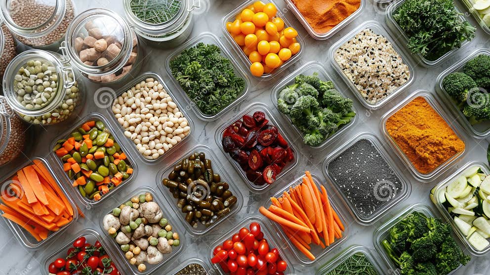 Colorful and Organized Array of Plant-Based Protein Meal Kits and ...