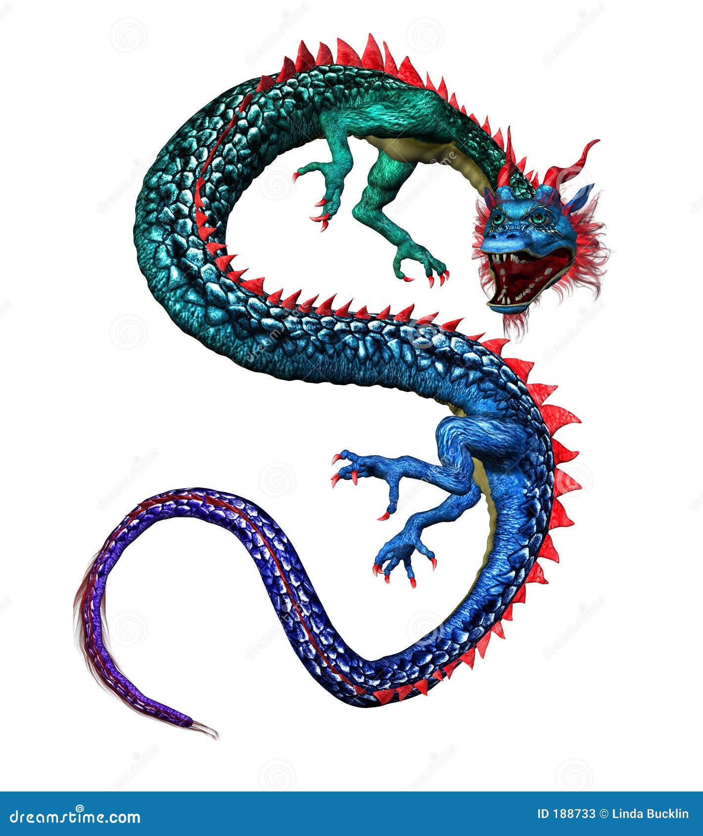 Colorful Oriental Dragon - Includes Clipping Path Stock Illustration ...