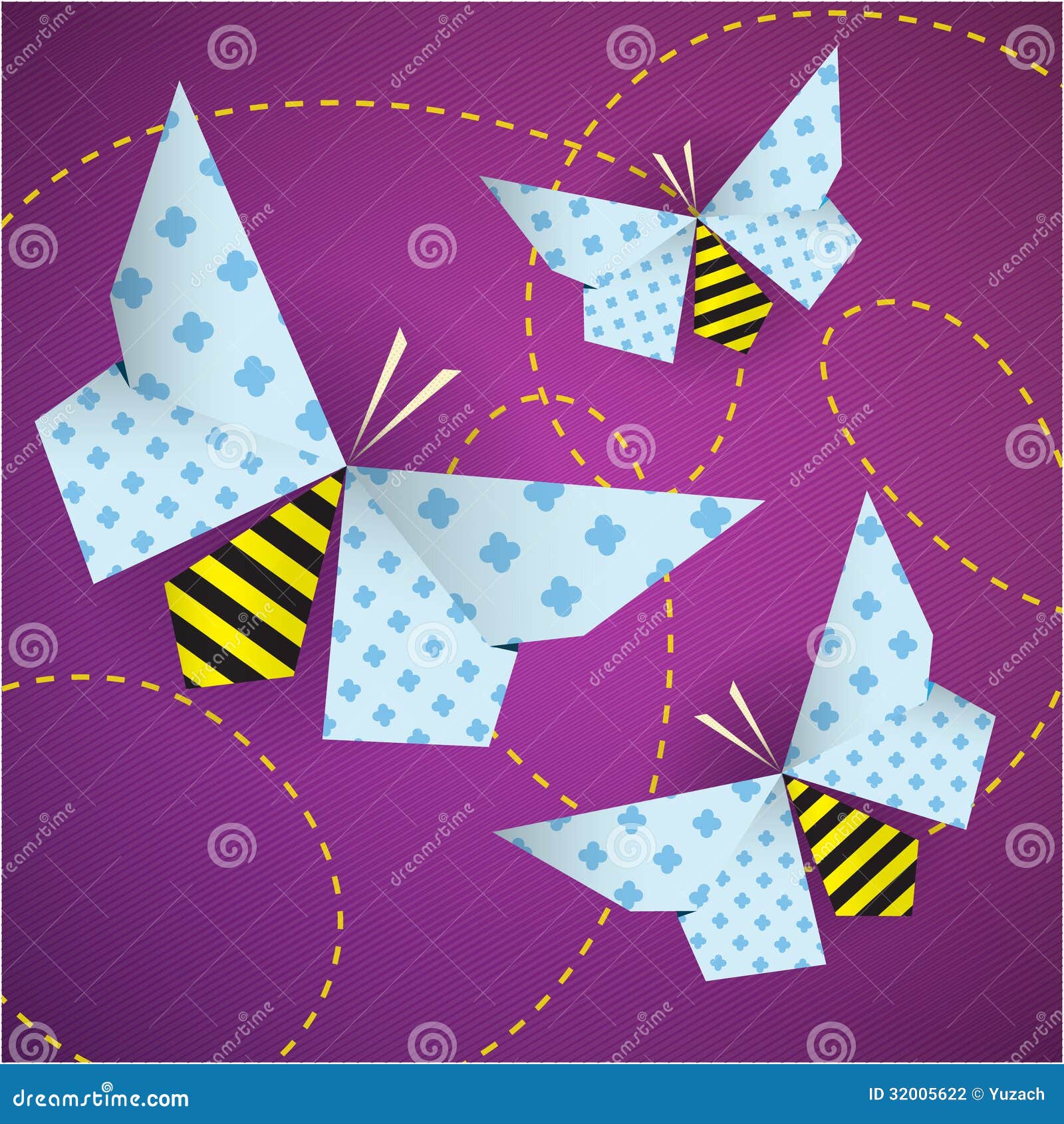 Colorful Origami Bees with Patterns Stock Vector - Illustration of ...