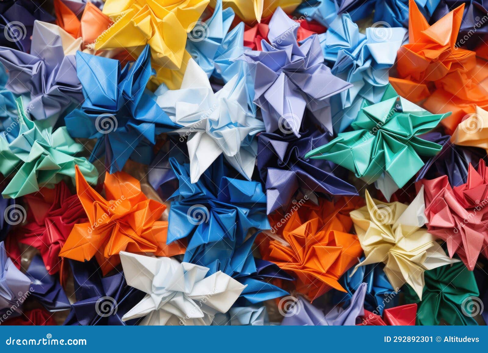 Colorful Origami Paper Folded into Cranes Stock Image - Image of ...