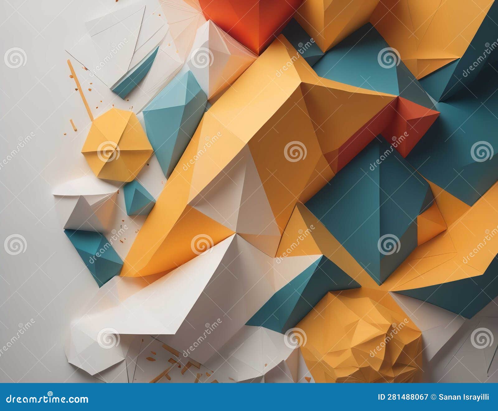Colorful Origami Paper on a White Background. Generative Ai Stock ...