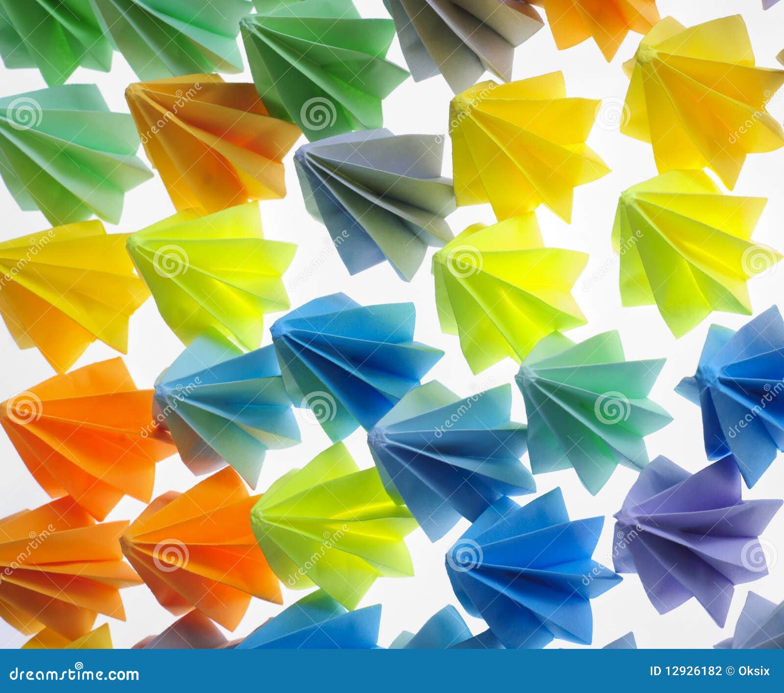 Colorful origami units stock photo. Image of green, isolated - 12926182