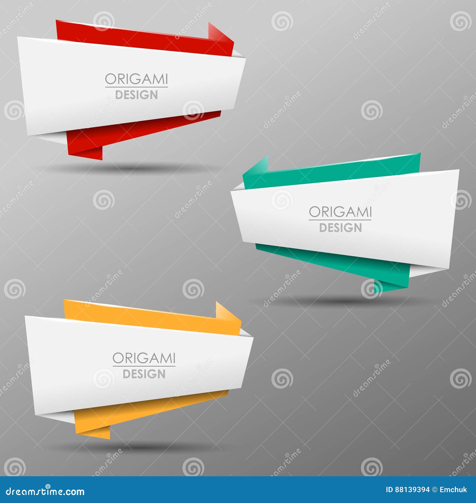 Colorful Origami Vector Banners Stock Vector - Illustration of offer ...