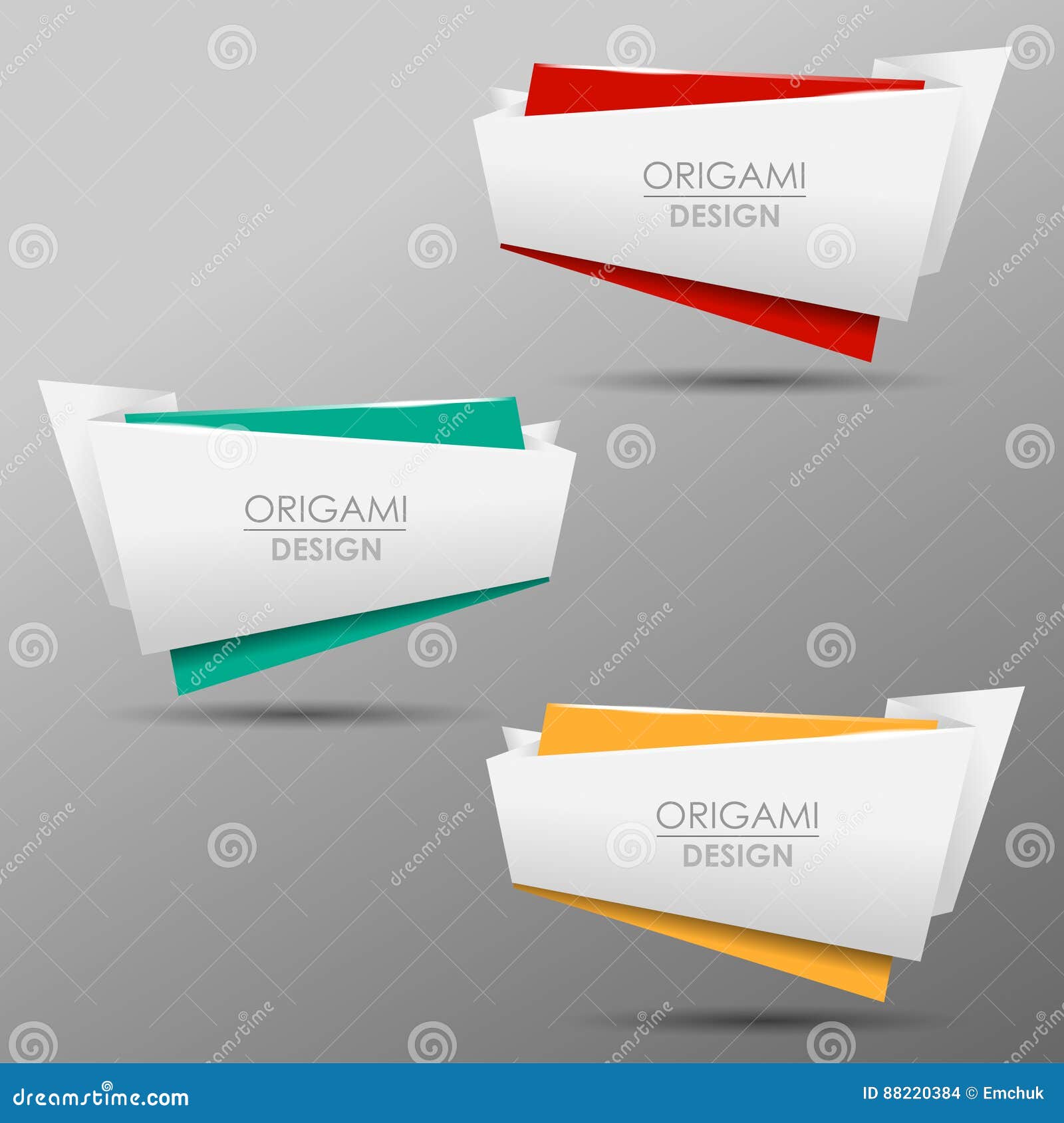 Colorful Origami Vector Banners Stock Vector - Illustration of colorful ...