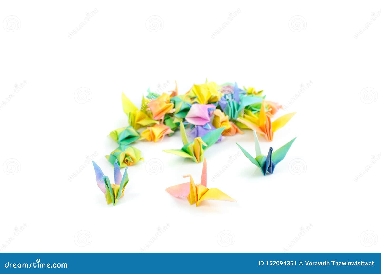 Colorful Origami on White Background Stock Image - Image of colourful ...