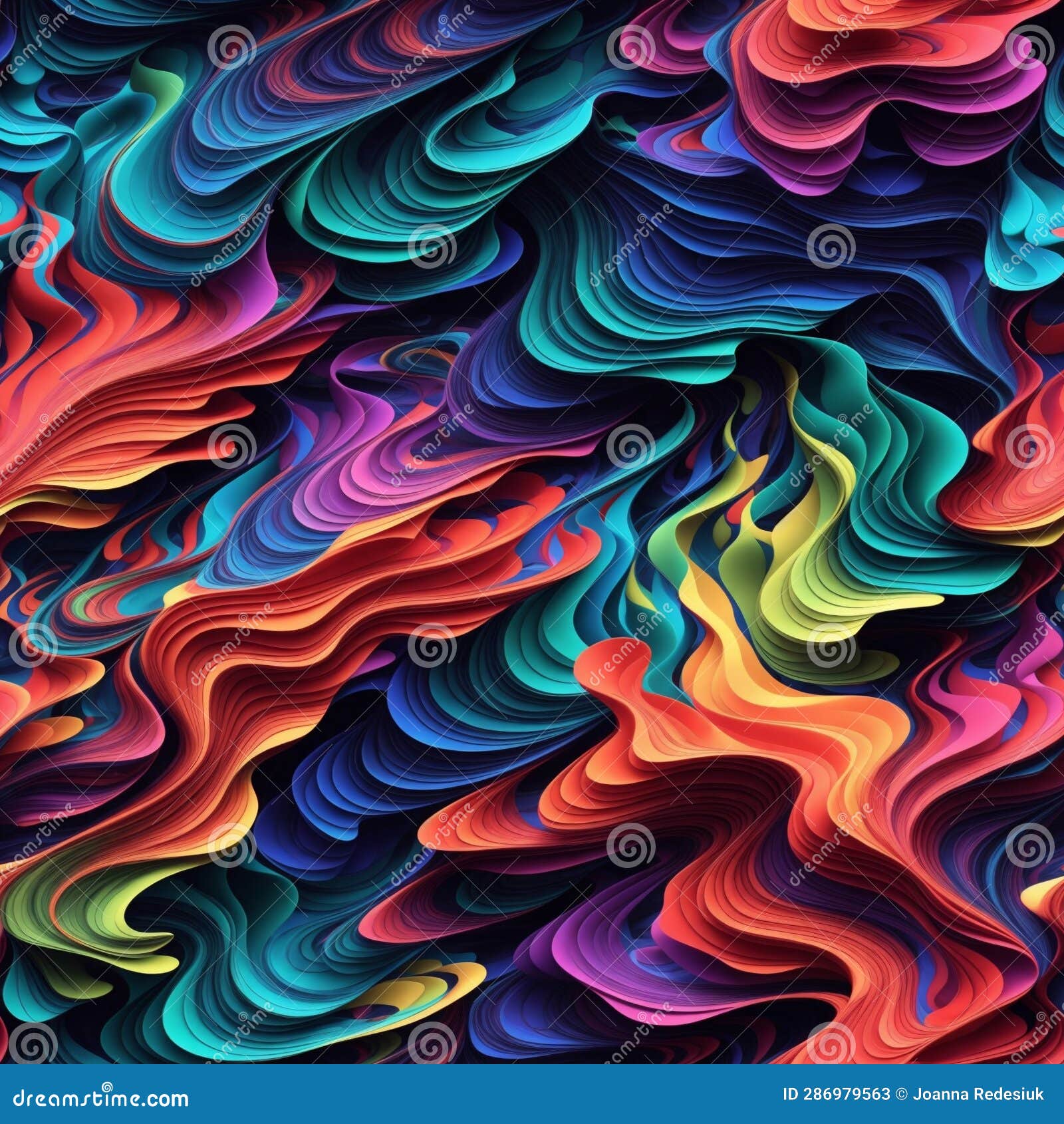 Colorful Original Abstract Background 3d Waves Stock Image - Image of ...
