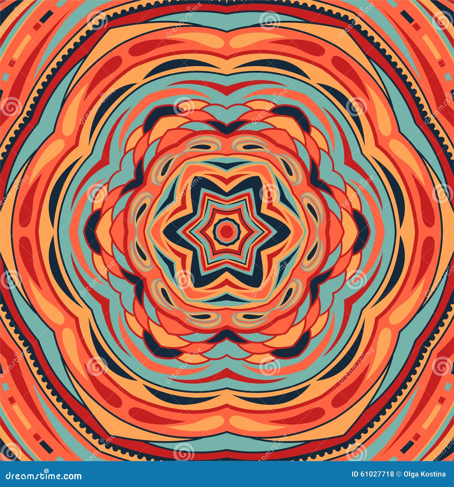 Colorful ornament. stock vector. Illustration of pattern - 61027718