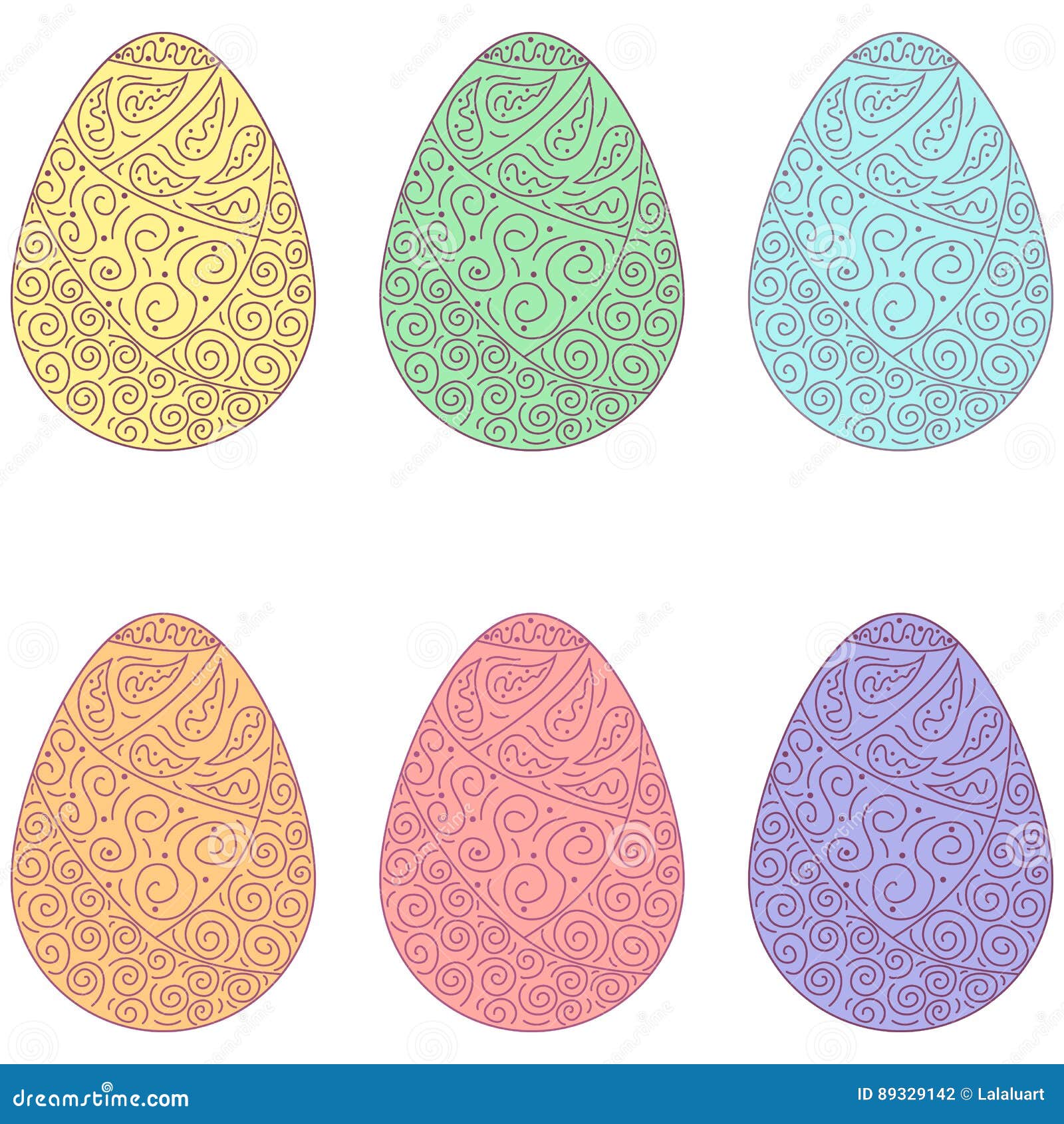 Colorful ornate eggs stock vector. Illustration of color - 89329142