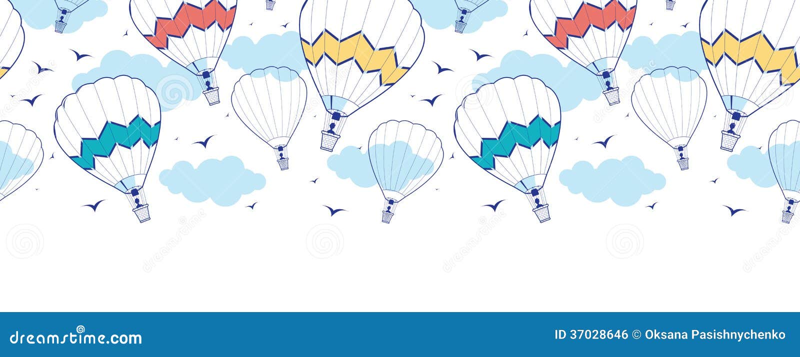 Horizontal Border With Cute Coffee Cups On Green Background - Cartoon ...