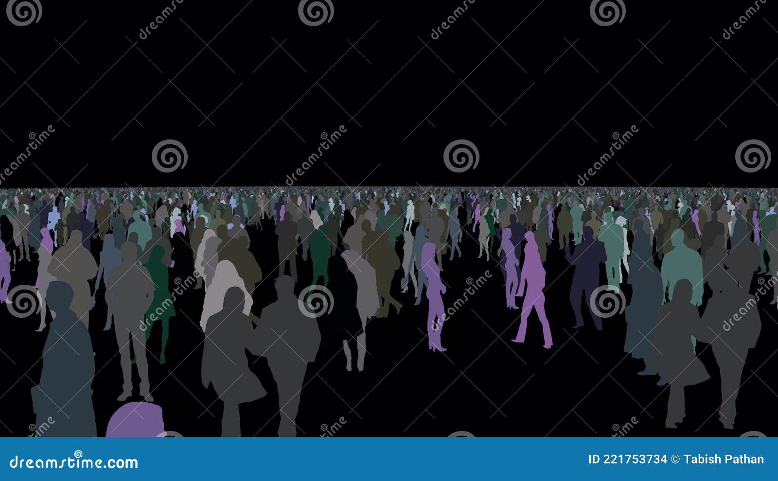 Colorful Outlines of People Standing in a Crowd -animation Stock ...