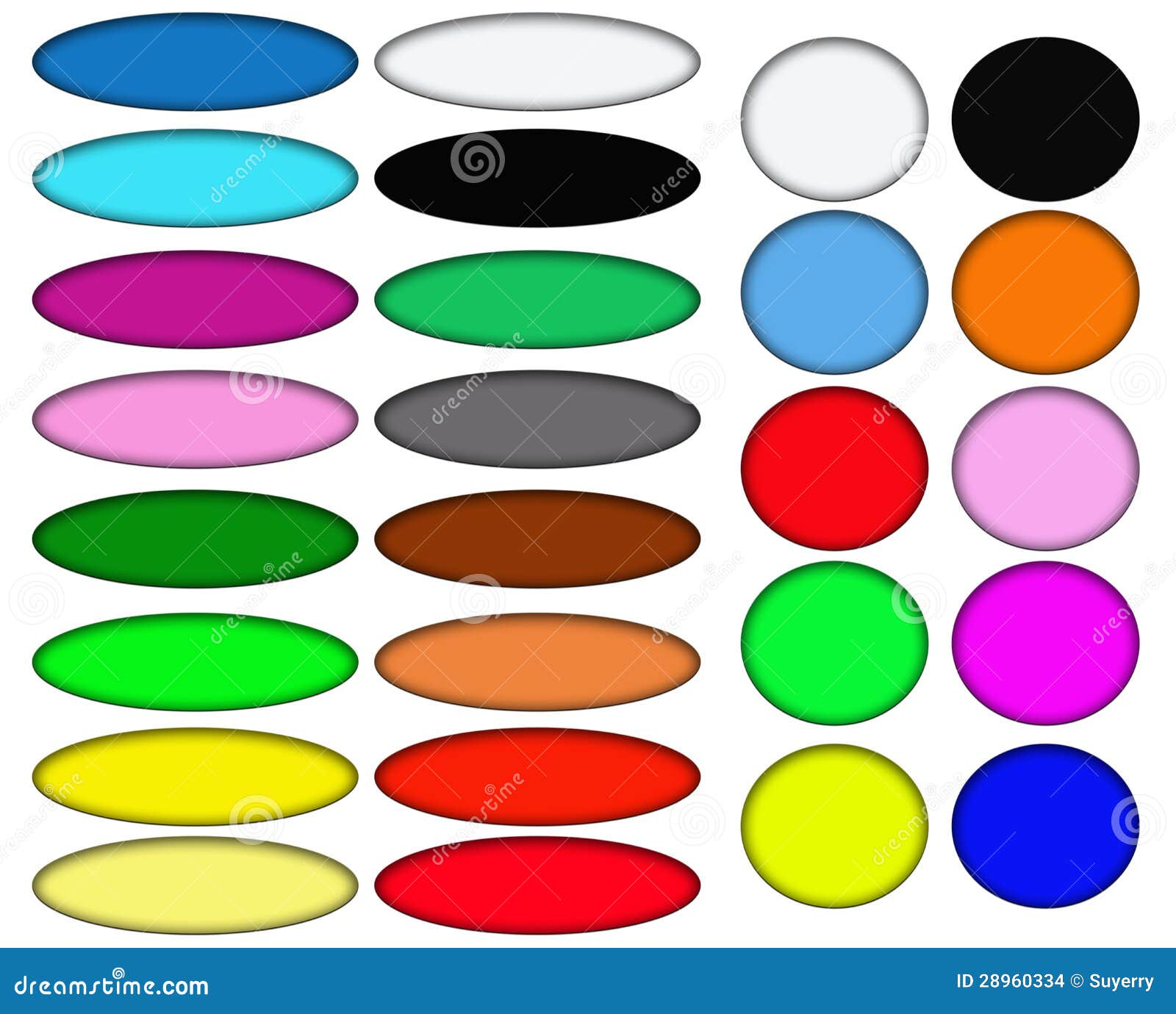 Colorful Oval and Circular Web Buttons Stock Photo - Illustration of ...