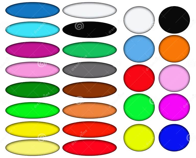 Colorful Oval and Circular Web Buttons Stock Photo - Illustration of ...