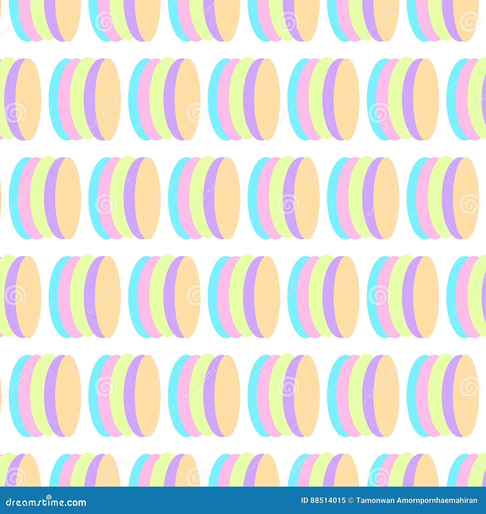 Colorful Oval Shaped Pattern, Macaron Background/ Texture Stock Vector ...
