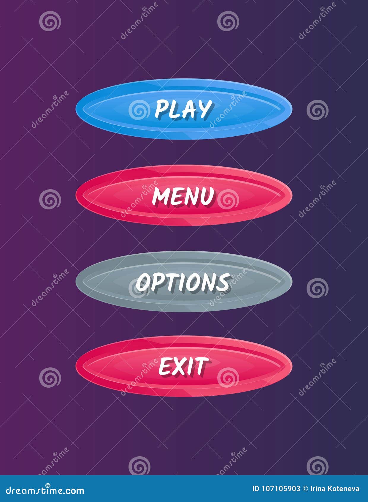 Colorful Oval Windows Options Isolated Set Stock Vector - Illustration ...