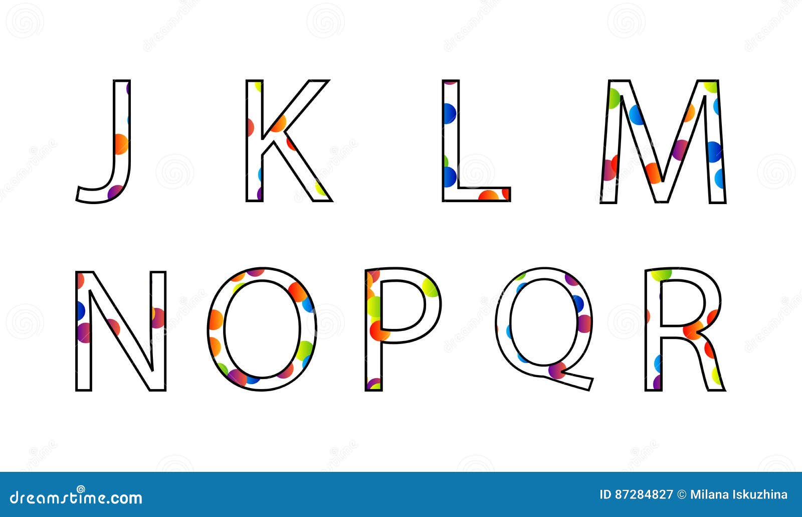 Colorful Overlap Circle Alphabet Stock Vector - Illustration of green ...