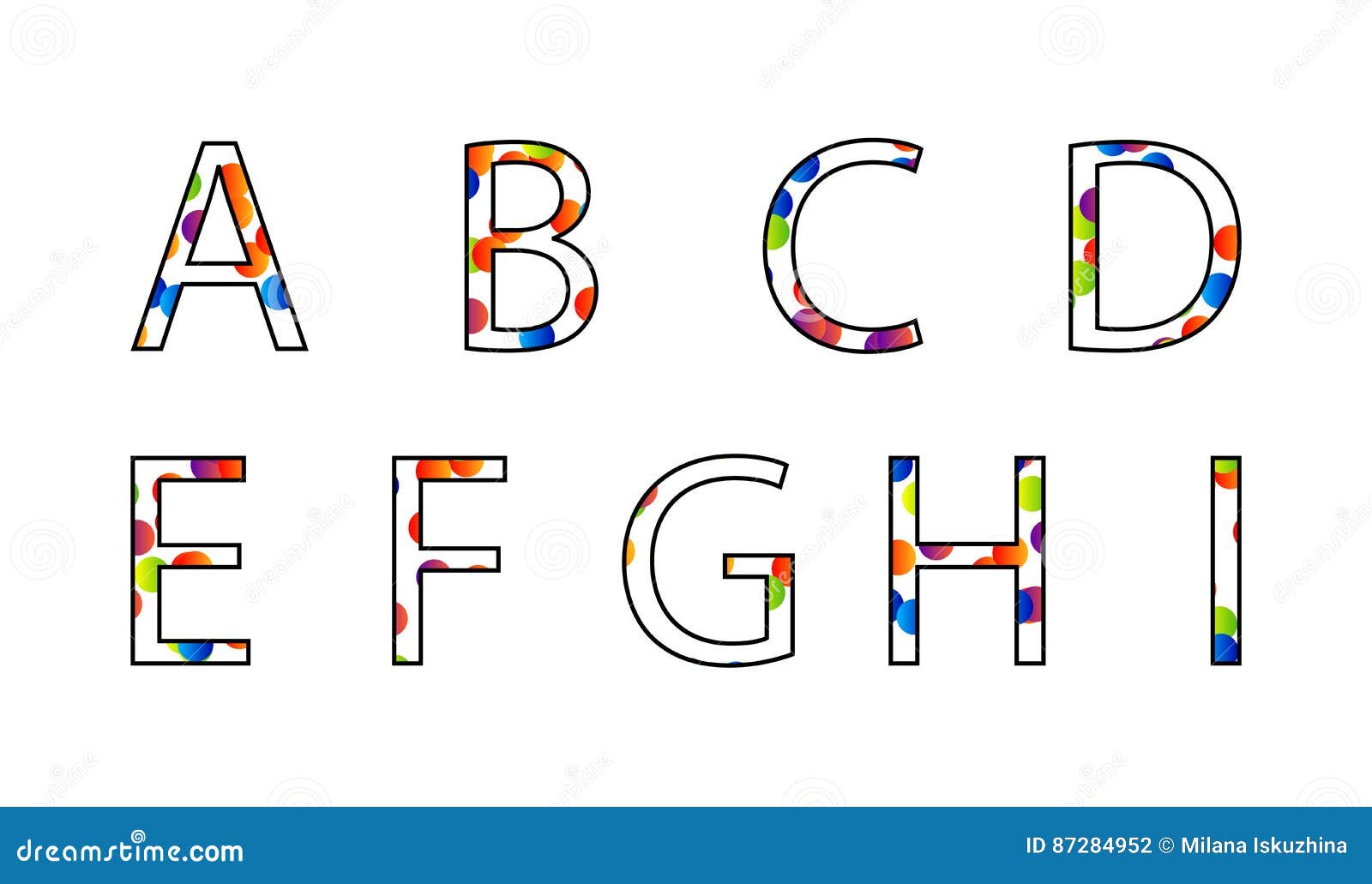 Colorful Overlap Circle Alphabet Stock Vector - Illustration of letters ...