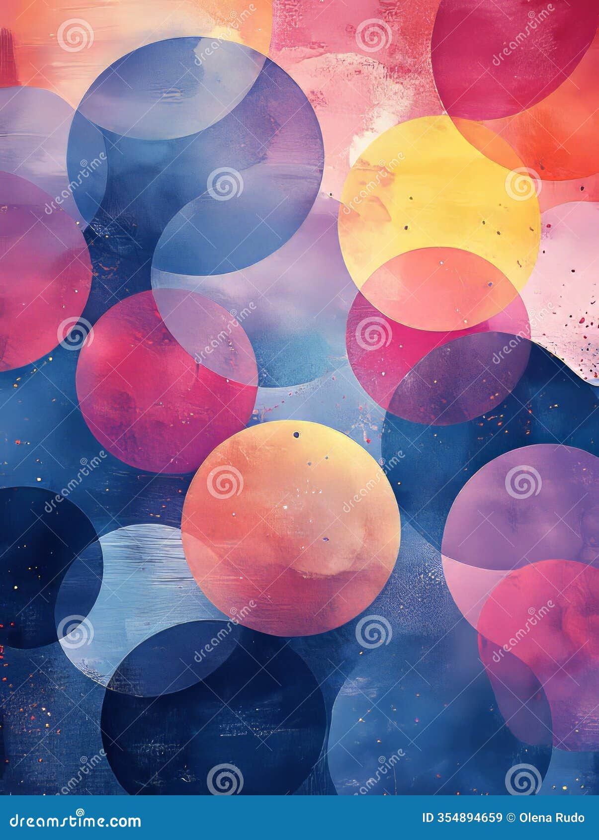 Colorful Overlapping Circles Creating Abstract Background Design Stock ...
