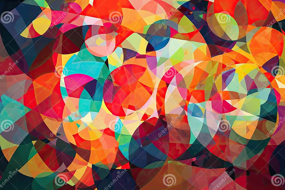 Colorful Overlapping Circles and Triangles in a Chaotic yet Harmonious ...