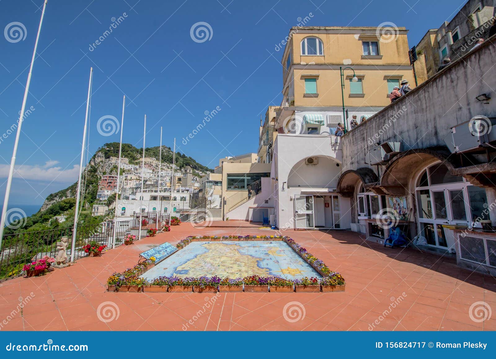 Colorful Oversized Map of the Island of Capri, Italy Editorial ...