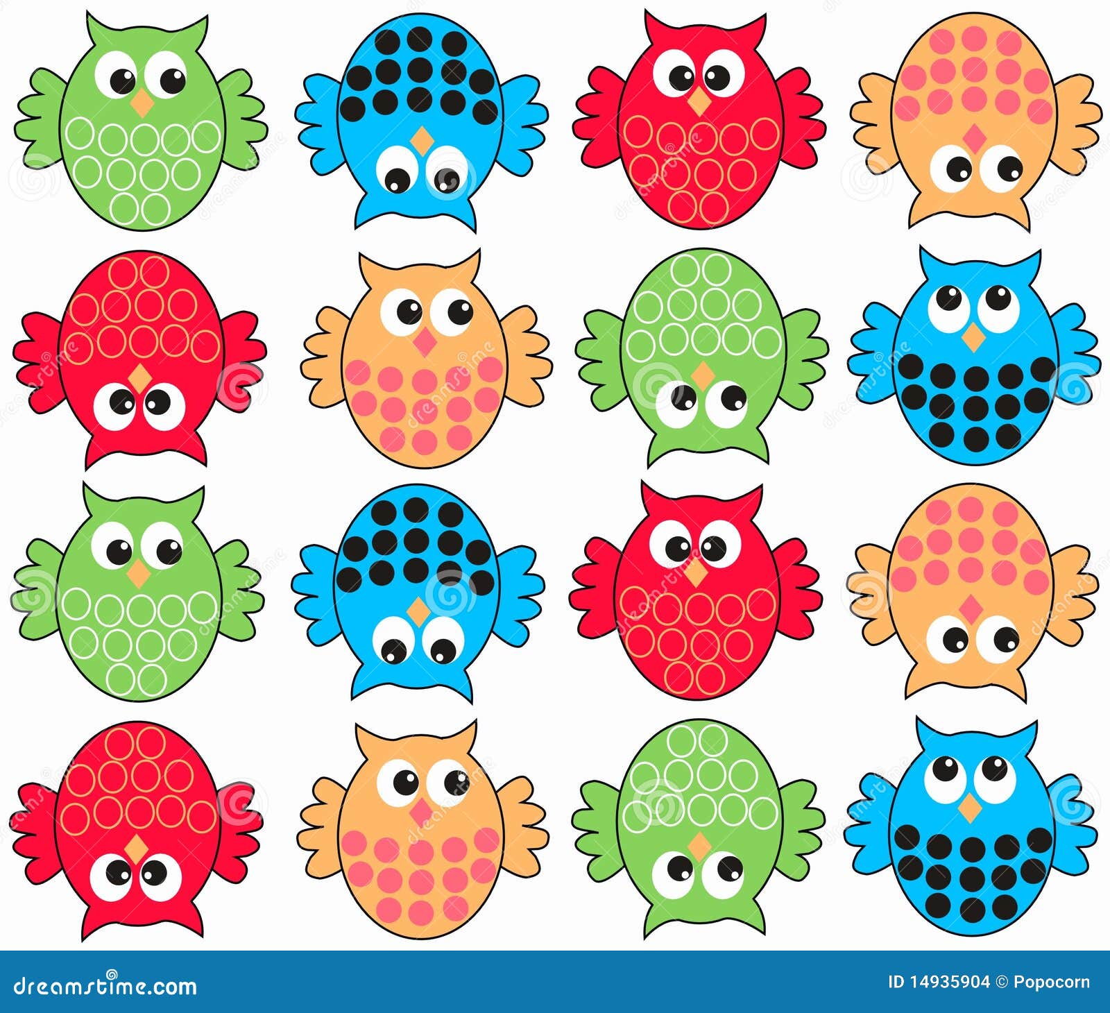 Colorful Owl Pattern Seamless Stock Vector - Illustration of bright ...
