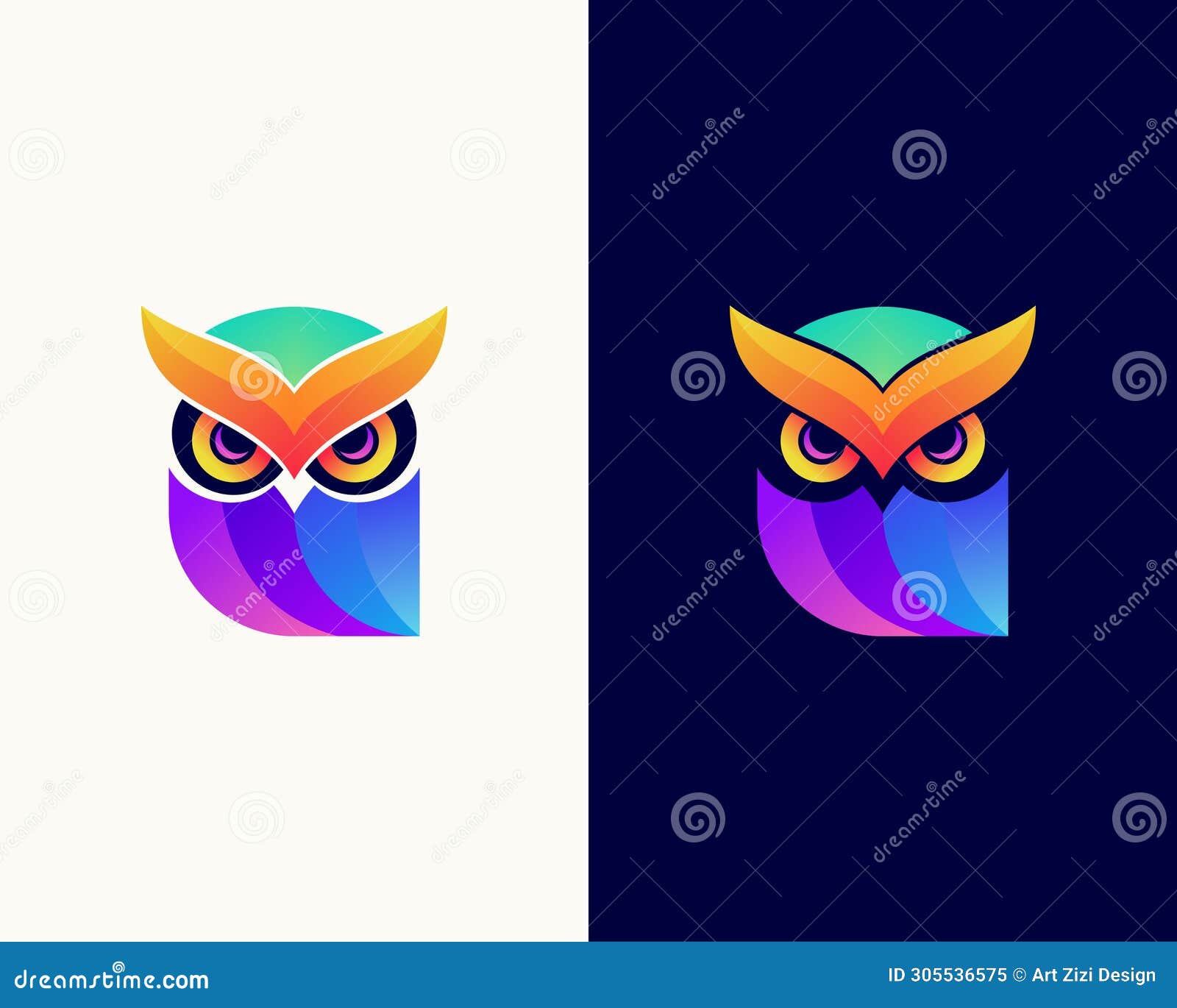Colorful Owl Simple Logo Design Template Stock Illustration ...