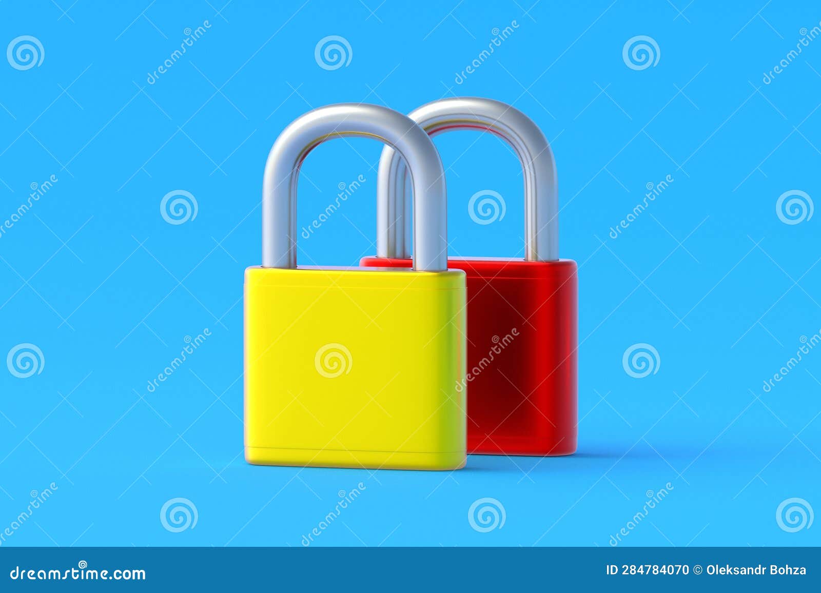 Colorful Padlocks on Blue Background Stock Illustration - Illustration ...