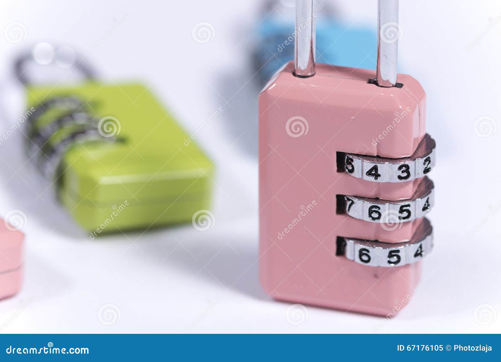 Colorful Padlocks with Numerical Code for Locking Stock Image - Image ...