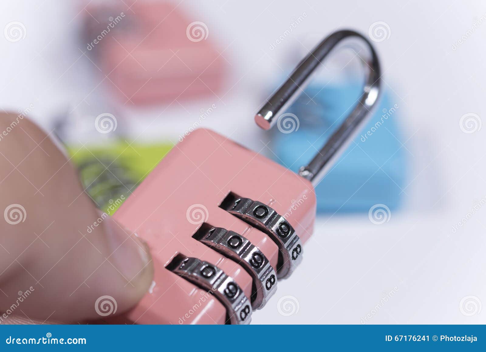 Colorful Padlocks with Numerical Code for Locking Stock Image - Image ...