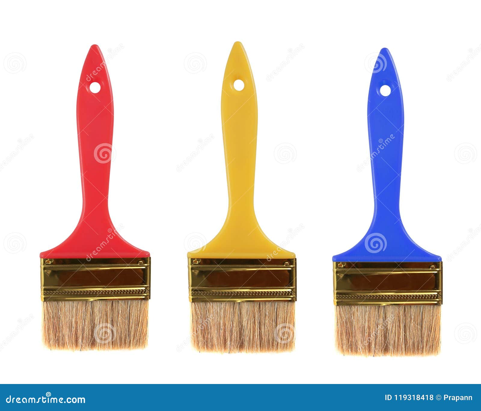 Colorful Paint Brush Isolated on White. Stock Photo - Image of artist ...