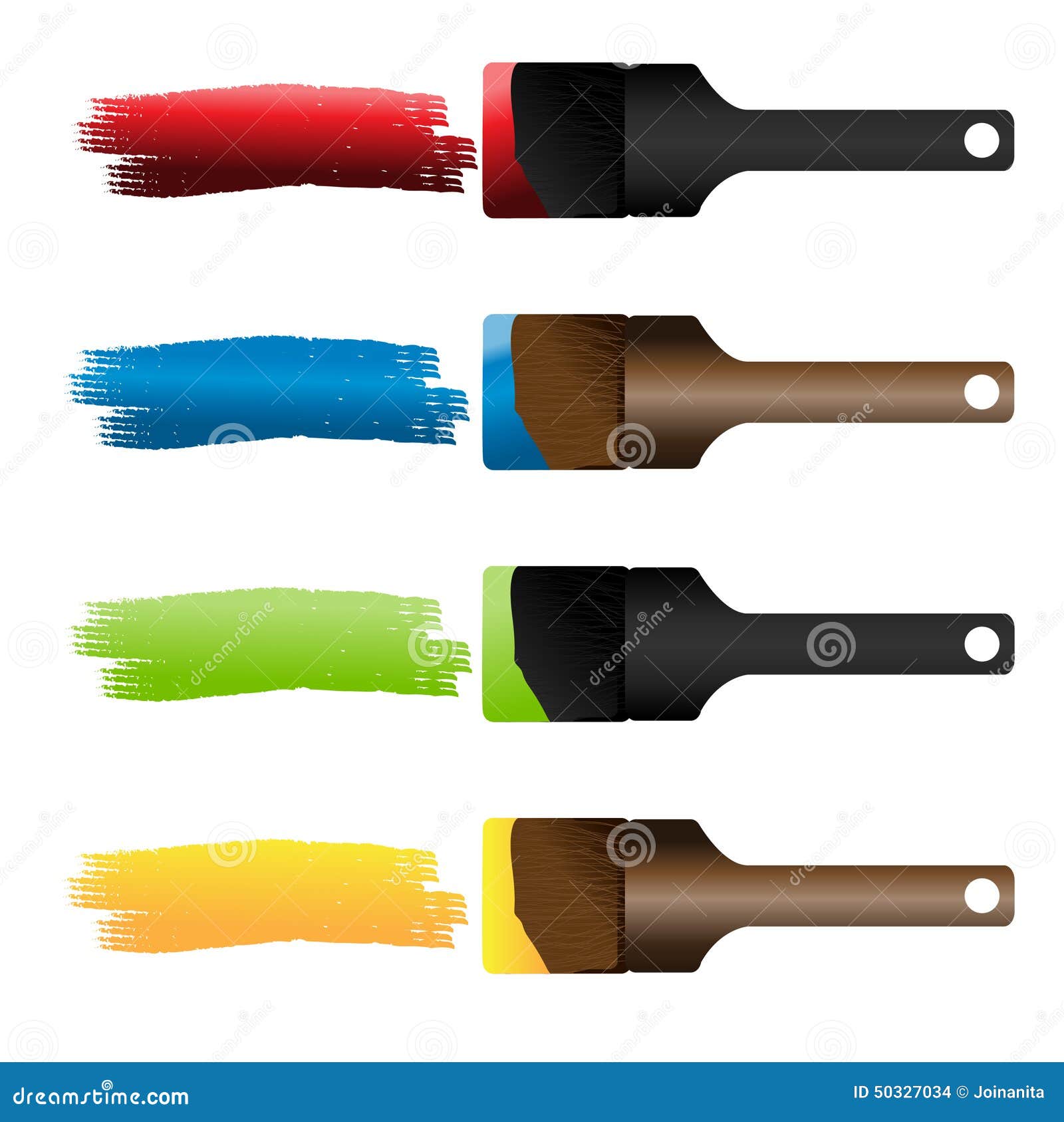 Colorful Paint Brush Isolated on White Stock Vector - Illustration of ...
