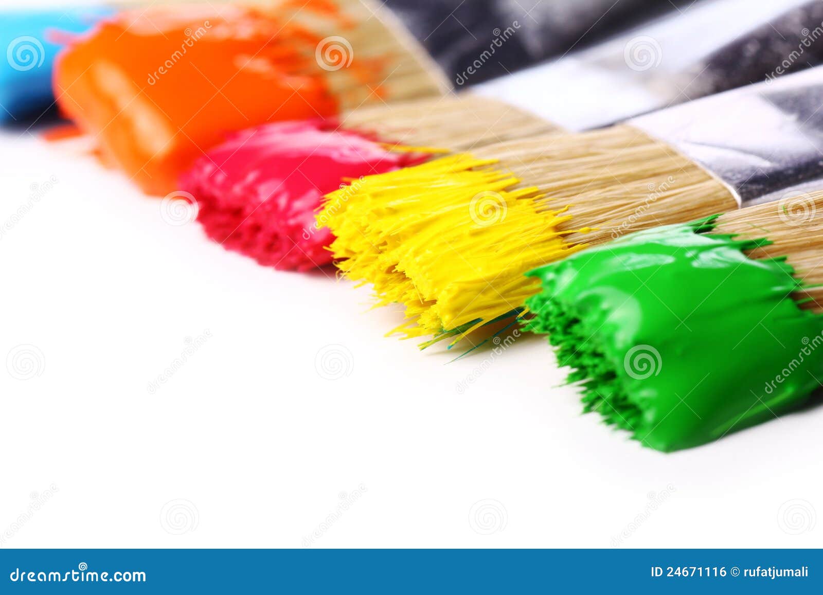 Colorful paint and brushes stock photo. Image of colorful - 24671116
