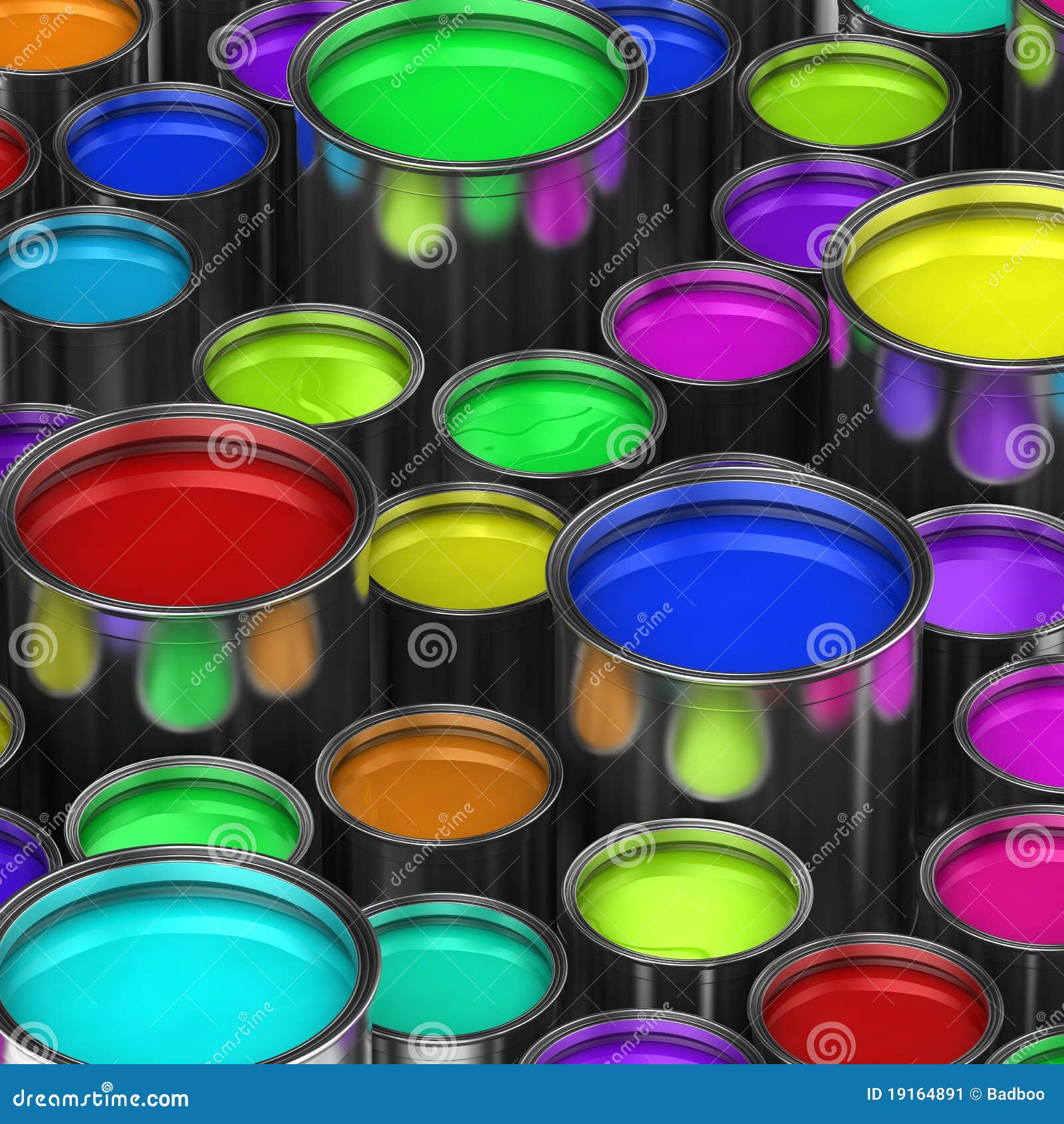 Colorful paint buckets stock illustration. Illustration of change ...