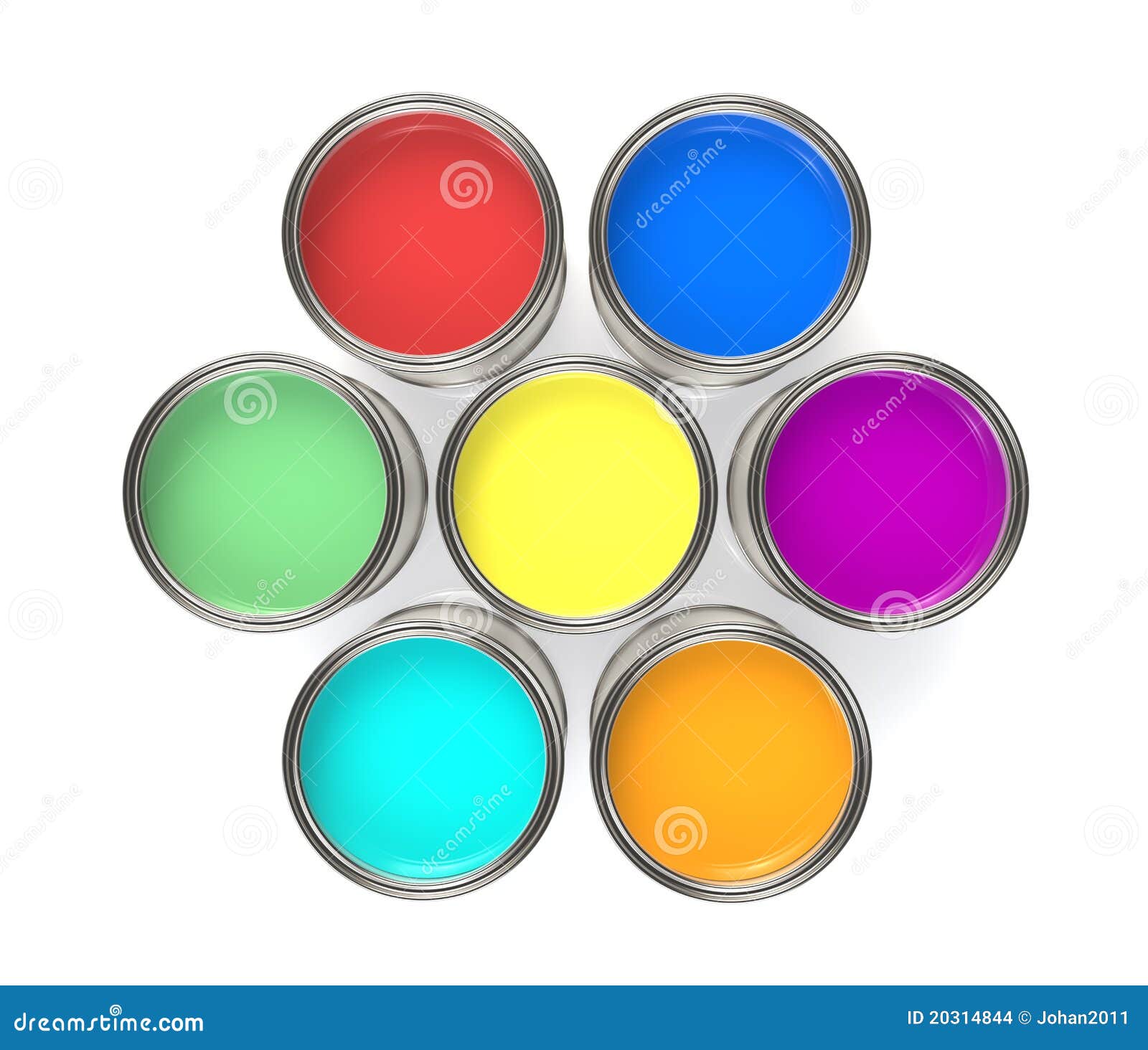 Colorful Paint Buckets, Isolated Stock Illustration - Illustration of ...