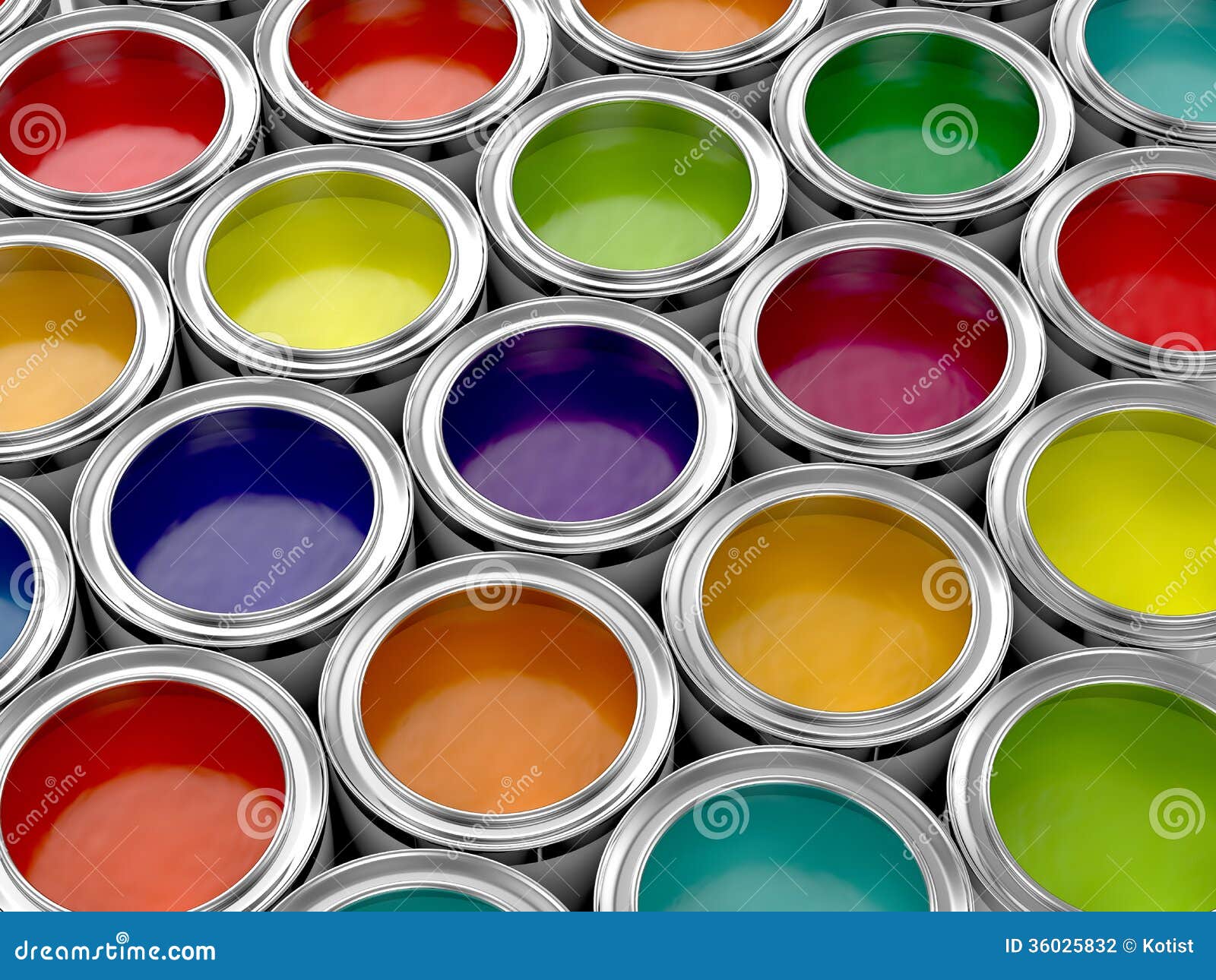 Colorful paint cans stock illustration. Illustration of creativity ...
