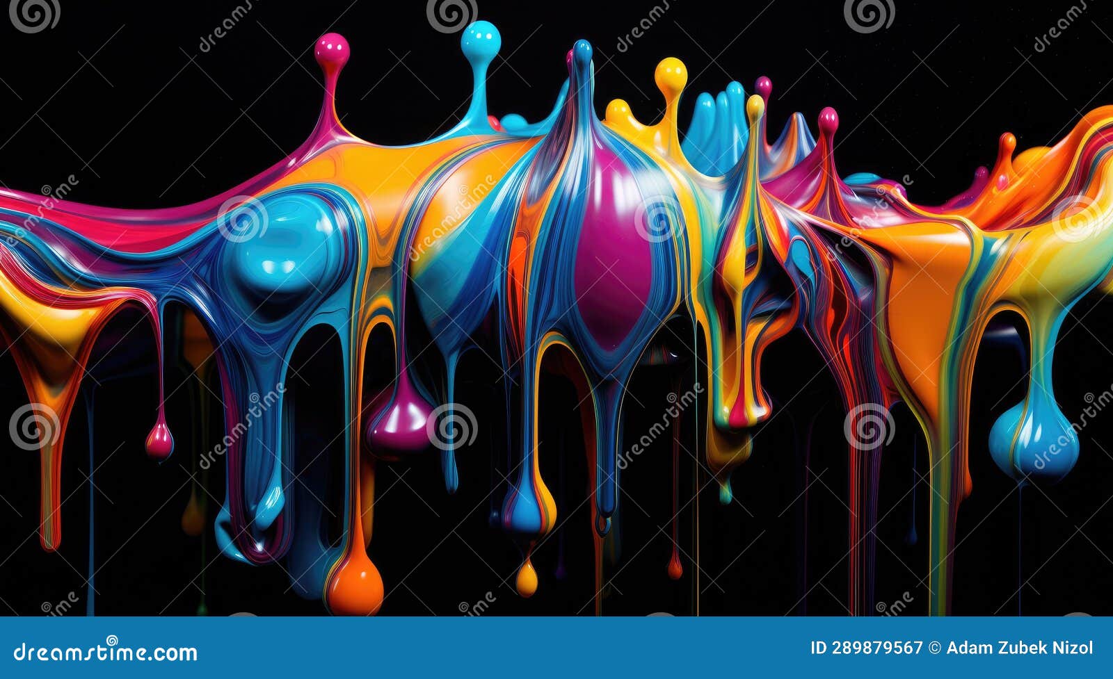 A Colorful Paint Dripping Down Stock Illustration - Illustration of ...
