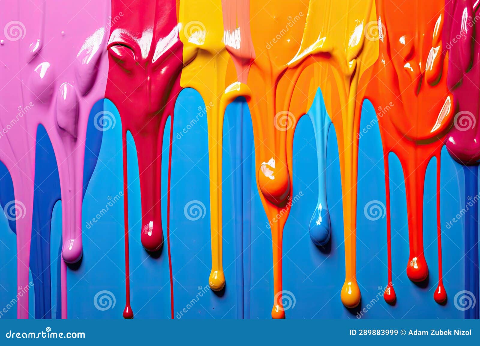 A Colorful Paint Dripping Down Stock Illustration - Illustration of ...