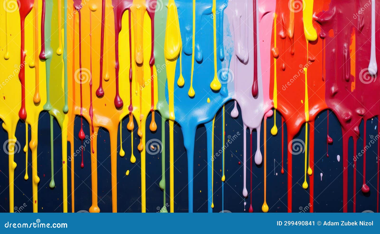A Colorful Paint Dripping Down Stock Illustration - Illustration of ...