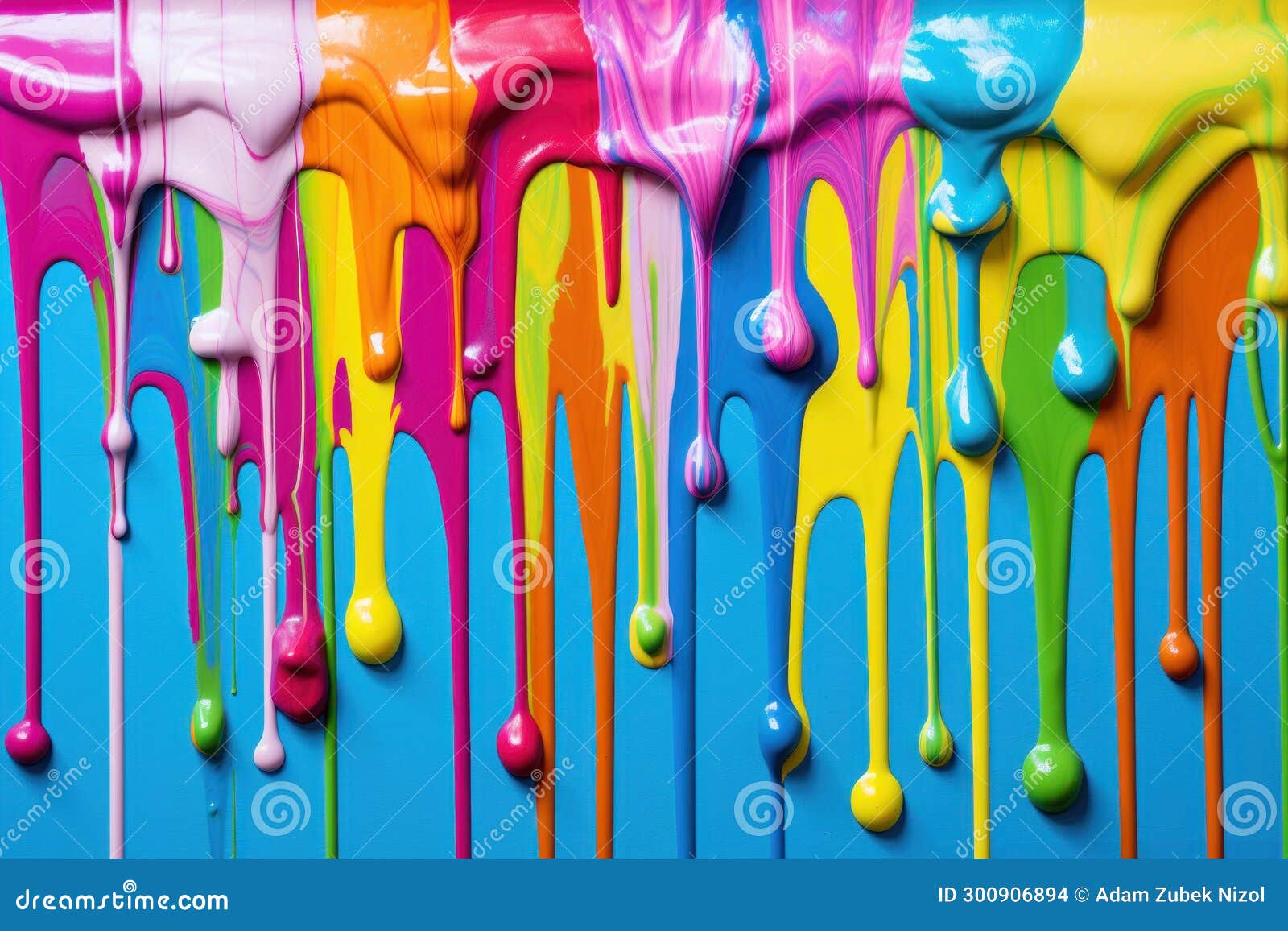 A Colorful Paint Dripping Down Stock Illustration - Illustration of ...