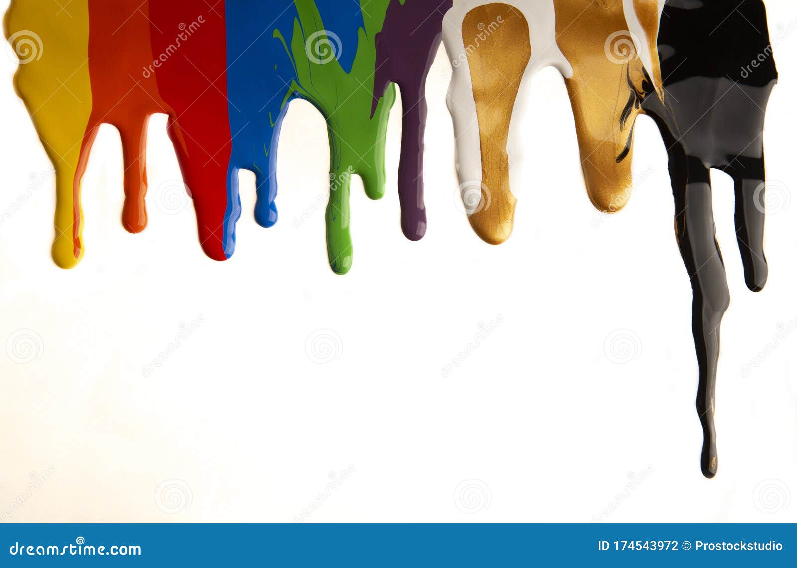 Colorful Paint Dripping Isolated on a White Background Stock Photo ...