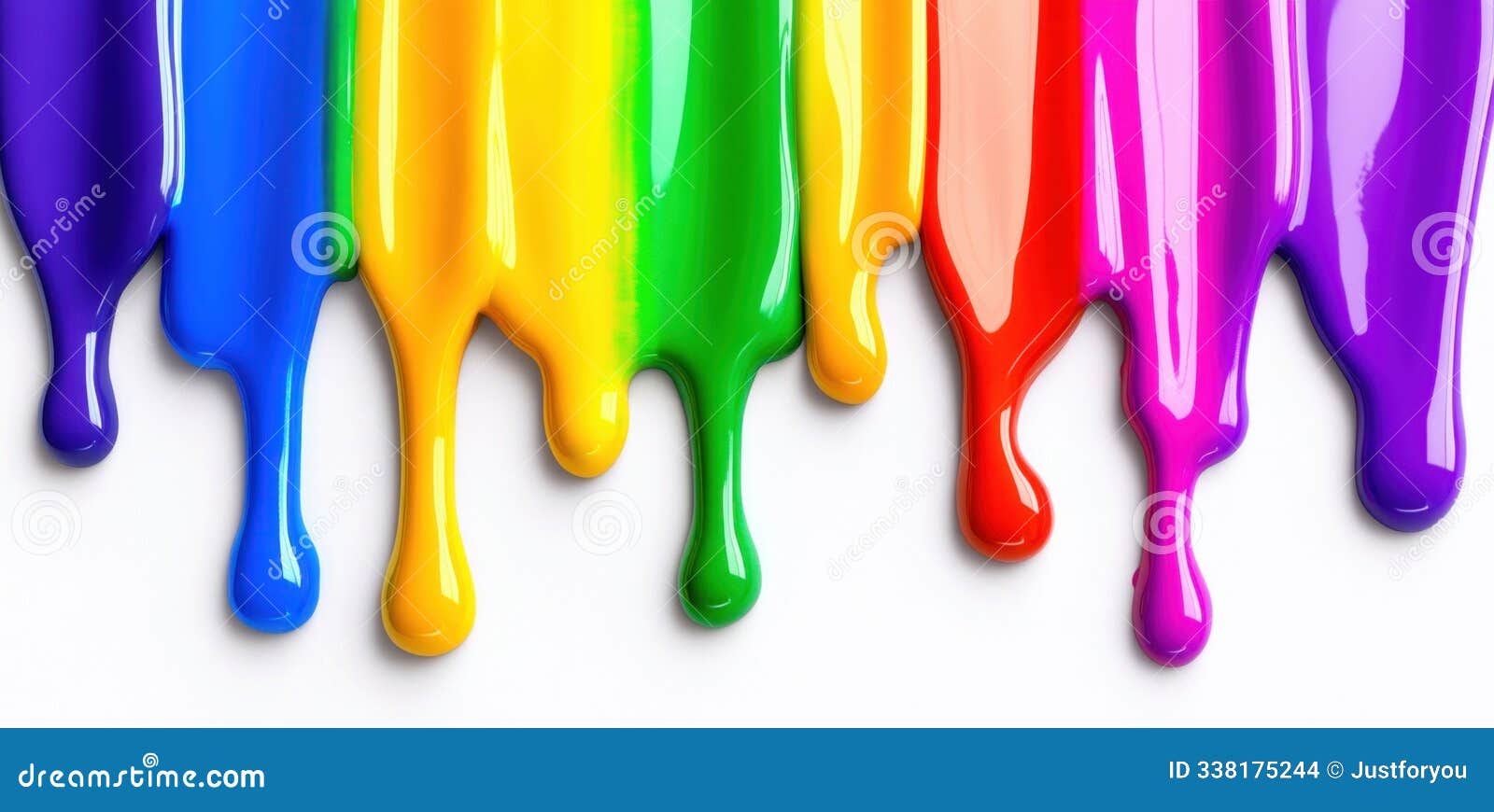 Colorful Paint Dripping on White Background Stock Illustration ...