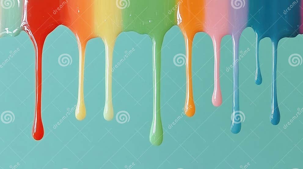 Colorful Paint Drips Create a Vibrant, Artistic Background Stock ...