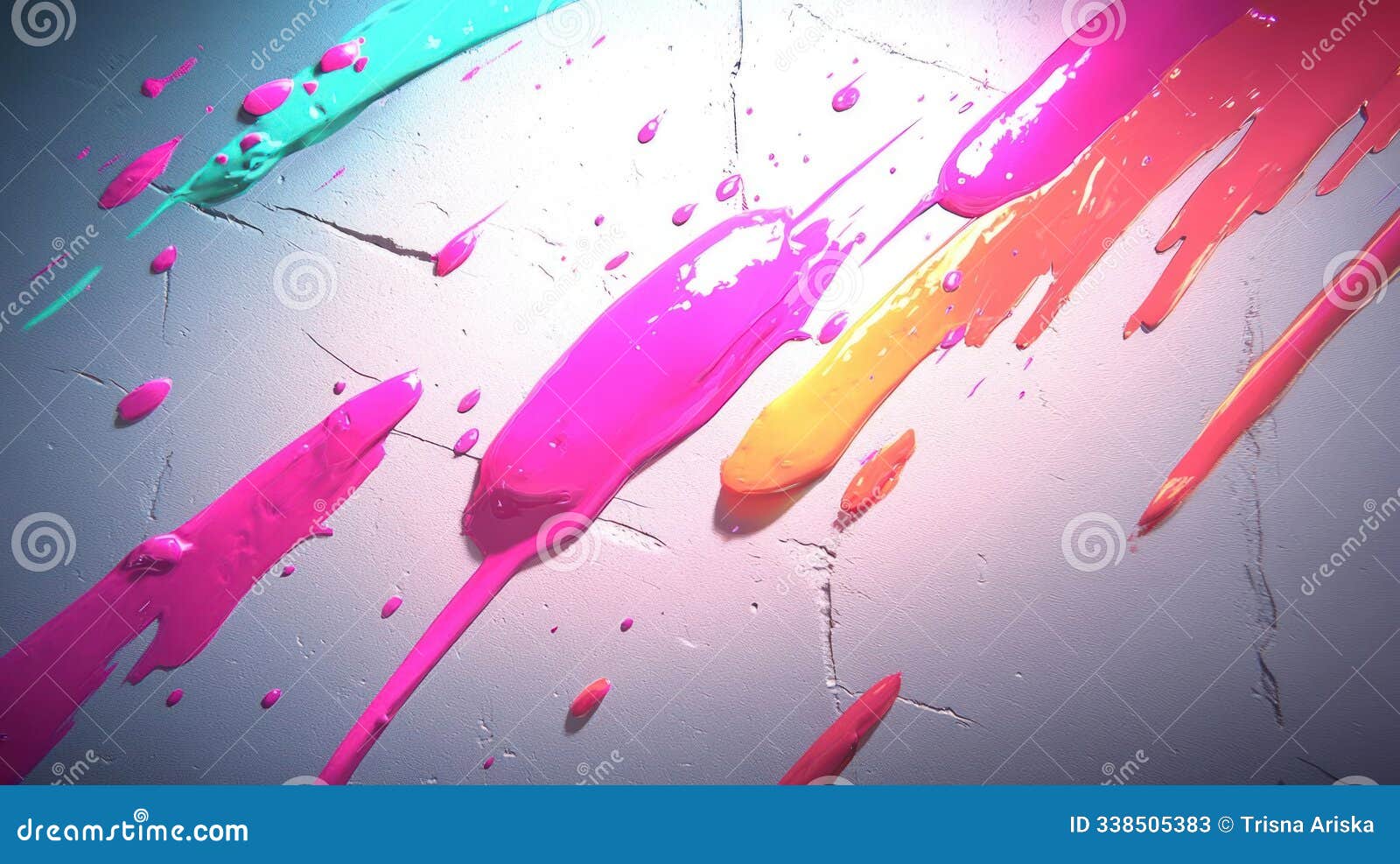 Colorful Paint Drips on a Textured Wall, Creating an Artistic and ...