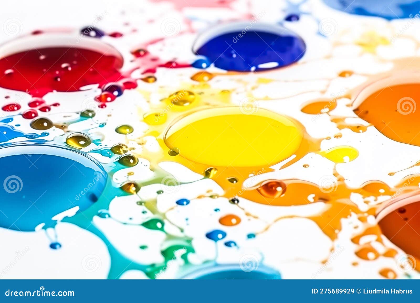 Colorful Paint Drops Isolated on a White Background. Generative AI ...